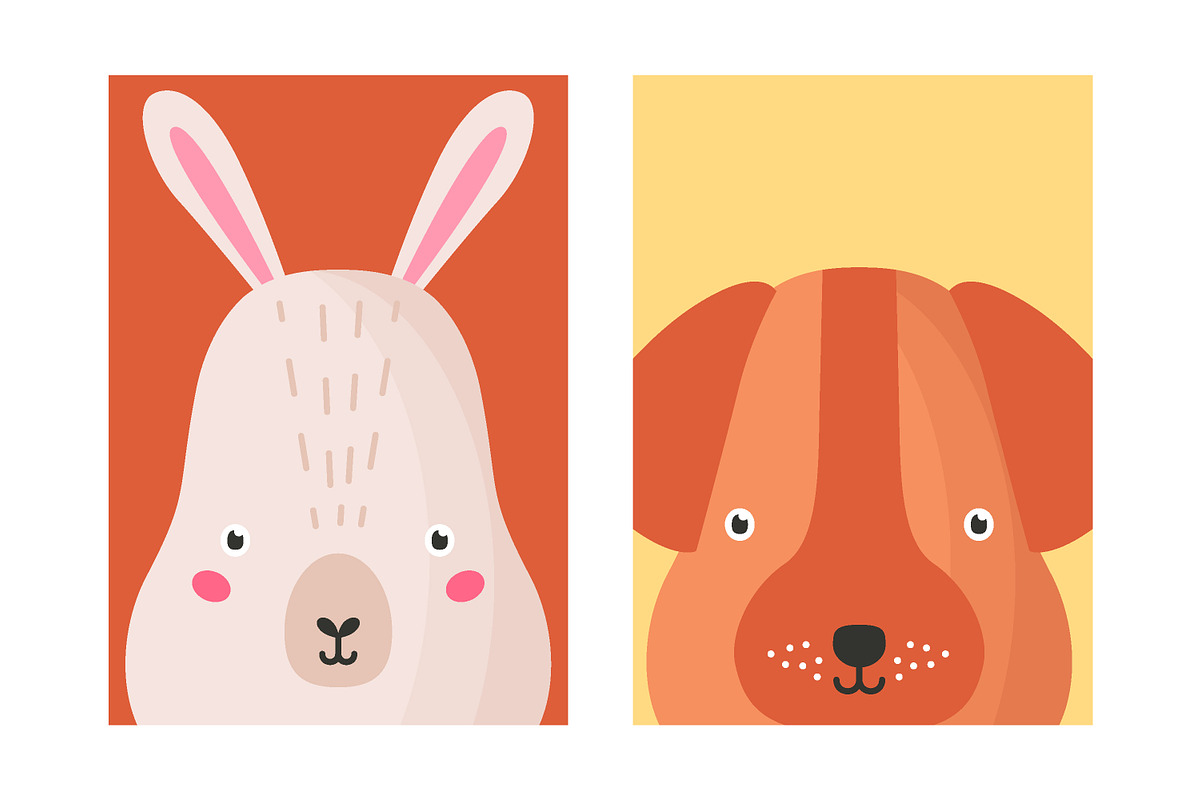 Cute animals card set, an Animal Illustration by Good Studio