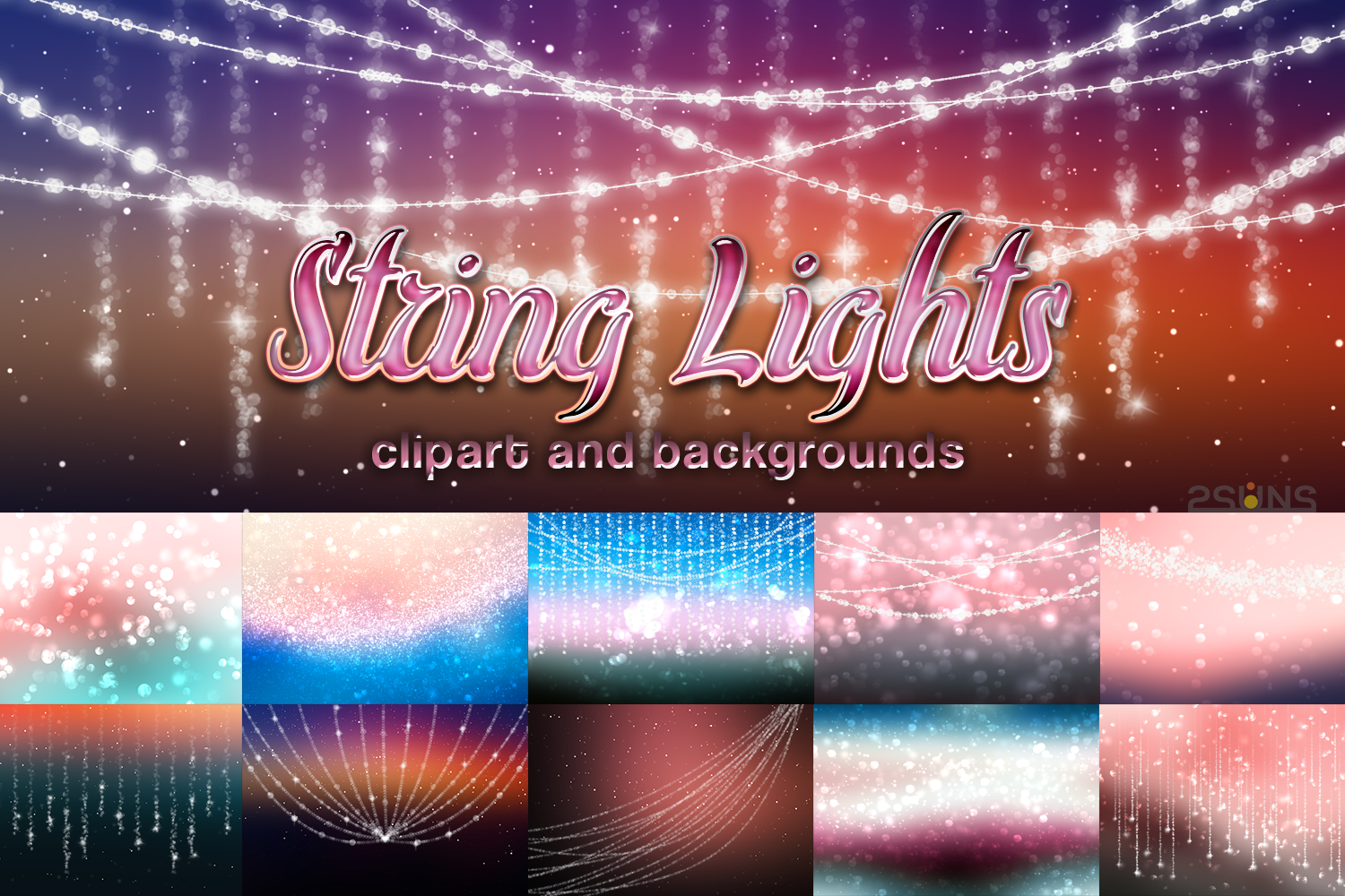 String lights photoshop overlay