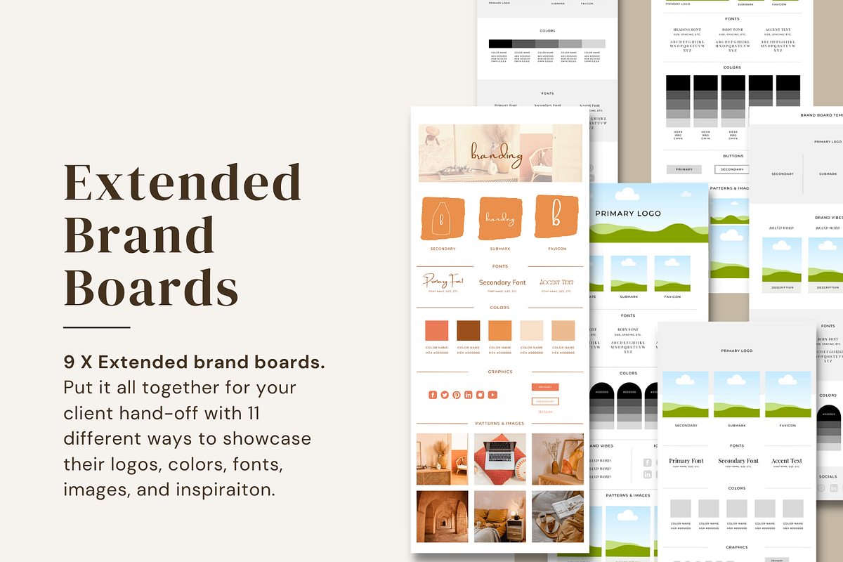 Canva Brand Board Templates, a Mockup by Creative Day | Creative Market