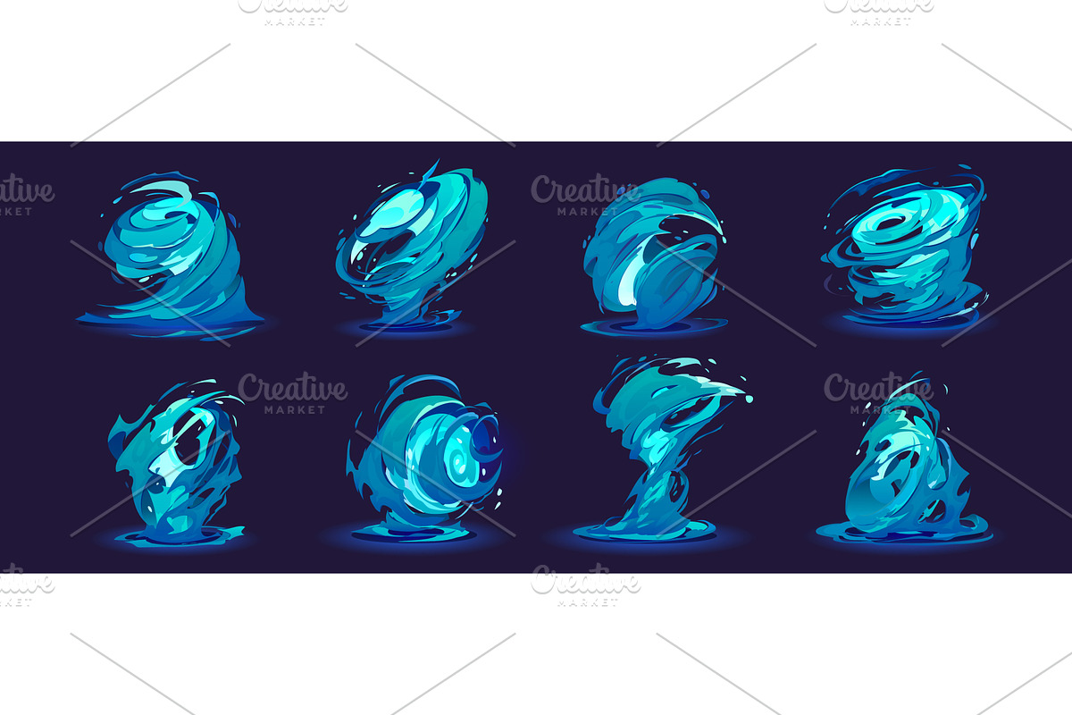 Cartoon sprite sheet of water, an Illustration by art PVP - market