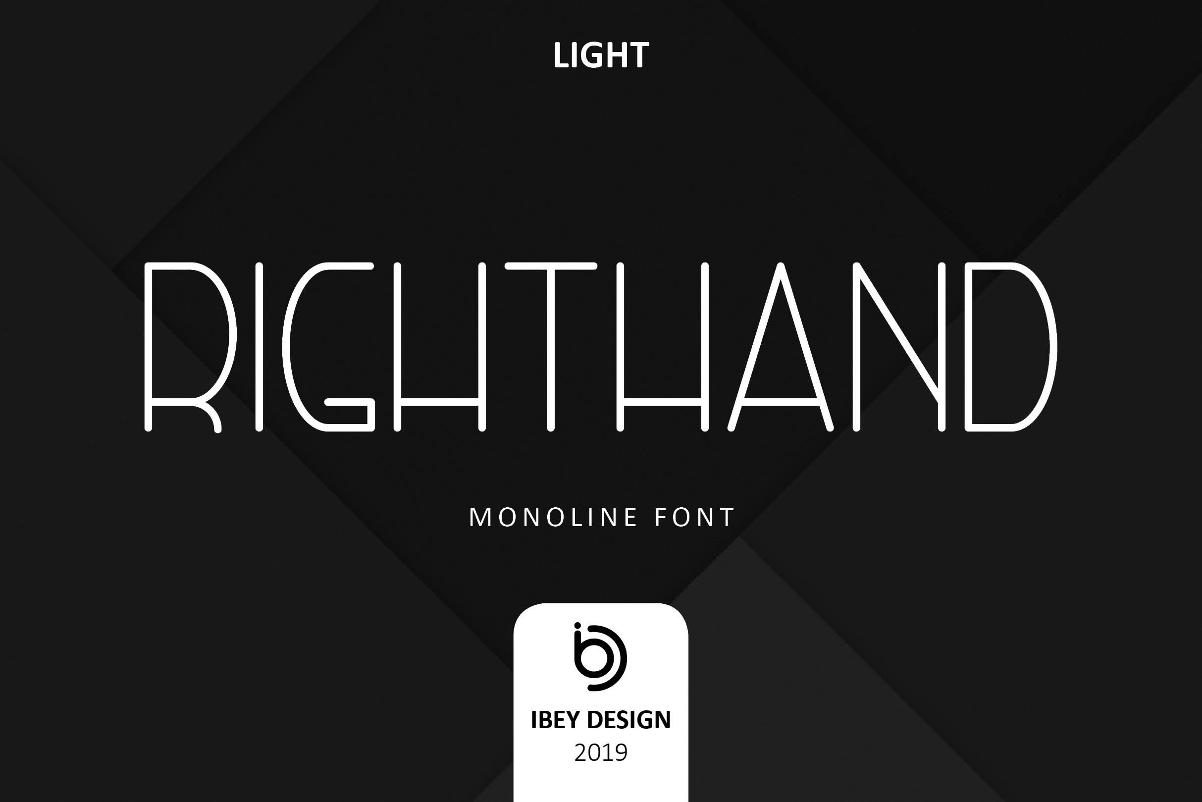 RightHand Light - Monoline Font, a Sans Serif Font by PuriCreative ...