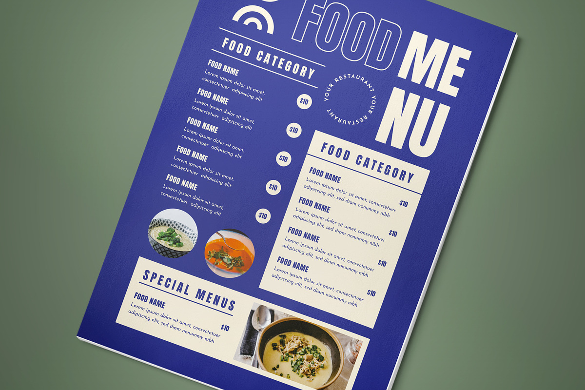 Minimalist Food Menu, a Flyer Template by graphicook