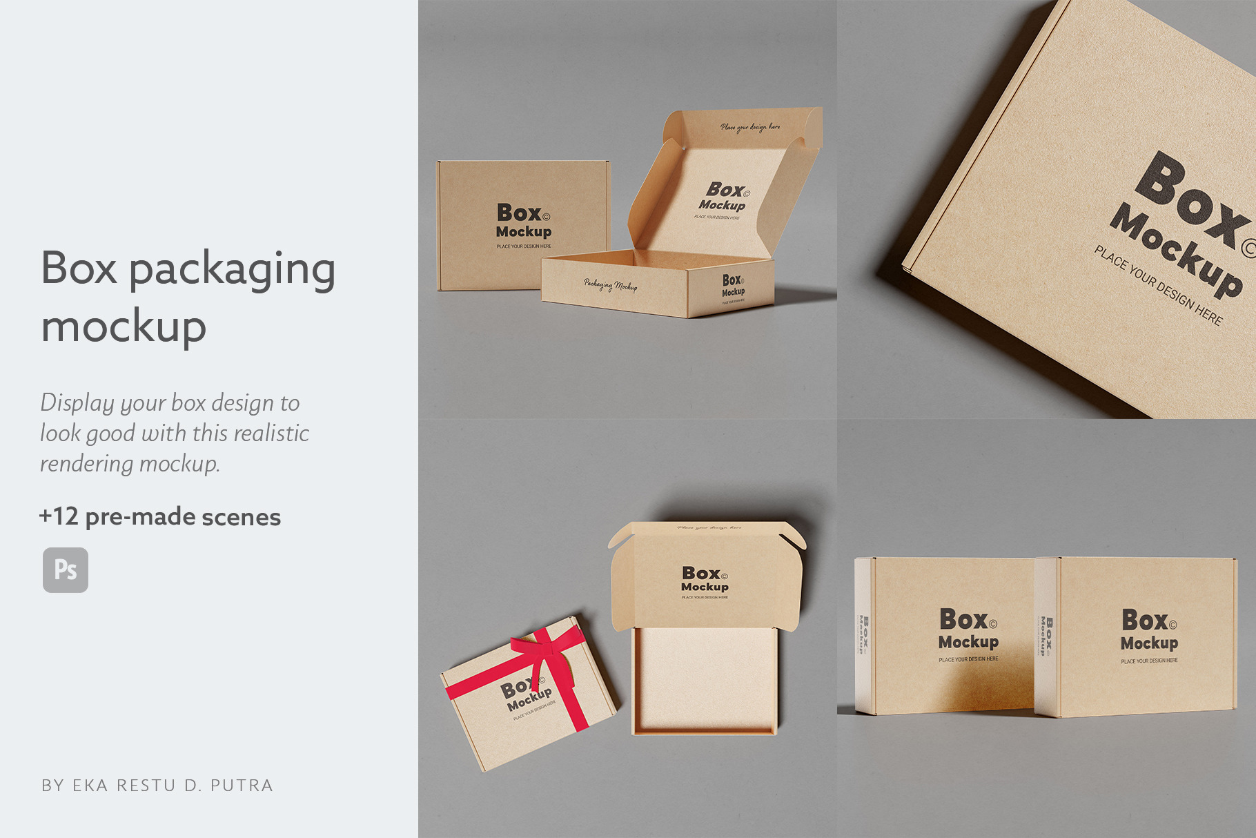 Box Mockup or Mailing Box Mockup, a Packaging Mockup by Eka Restu D. Putra