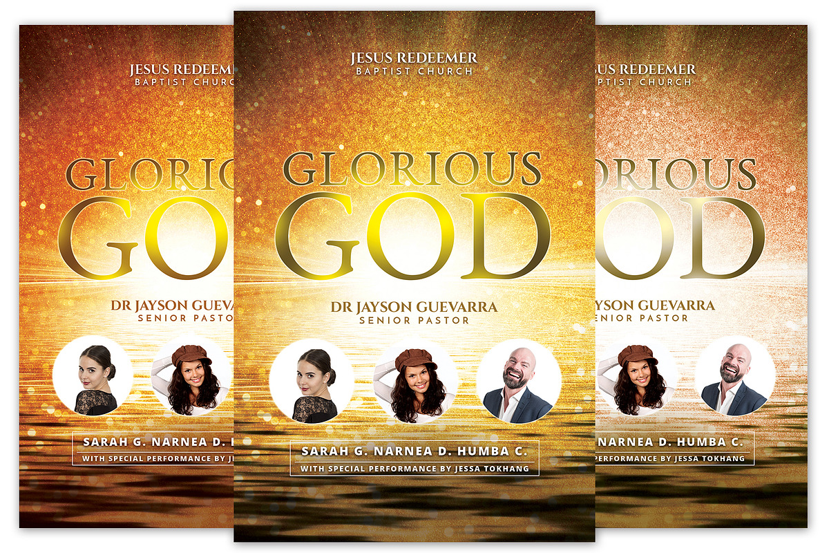 Glorious God Church Flyer, a Flyer Template by KiraYamato Design Studio
