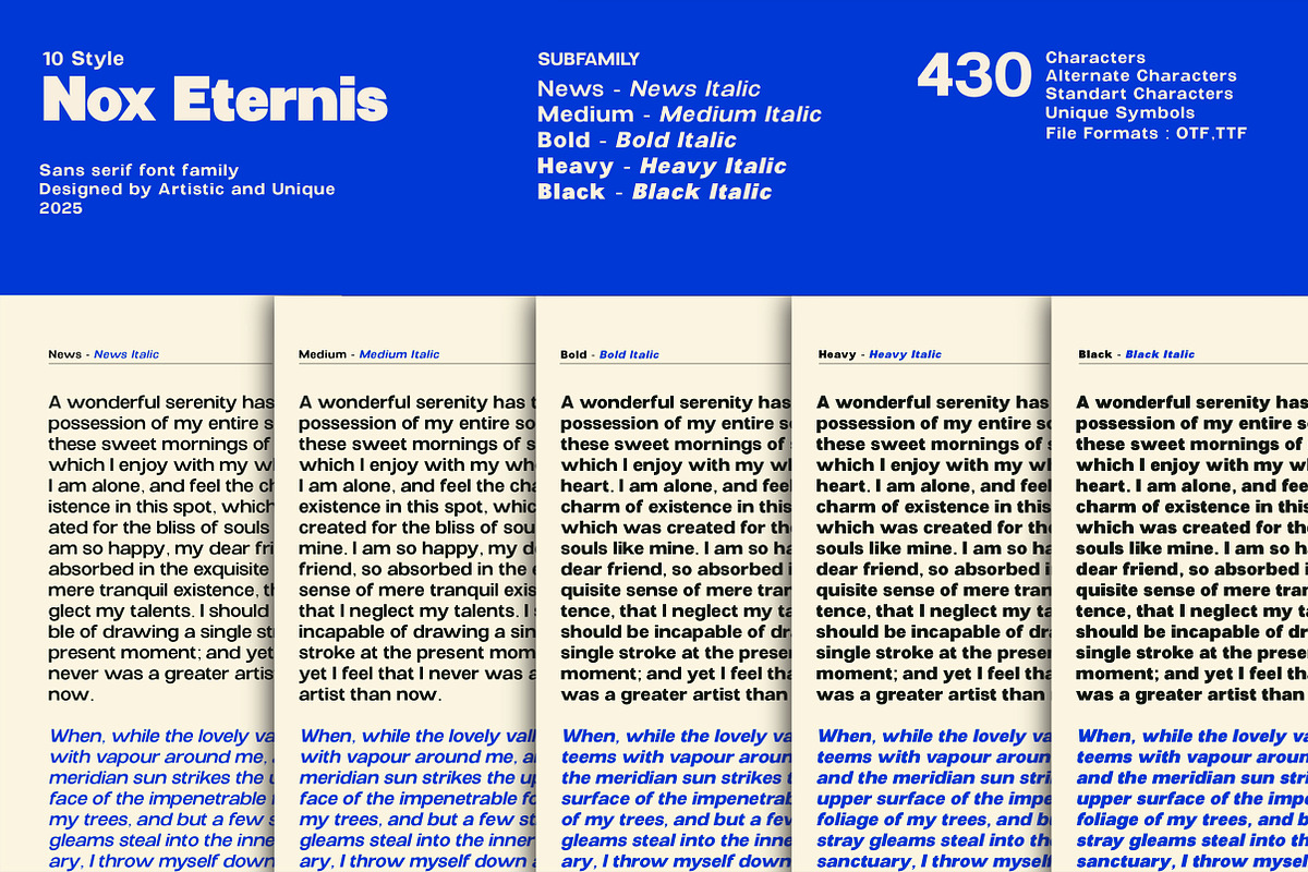 Nox Eternis - Sans serif font family