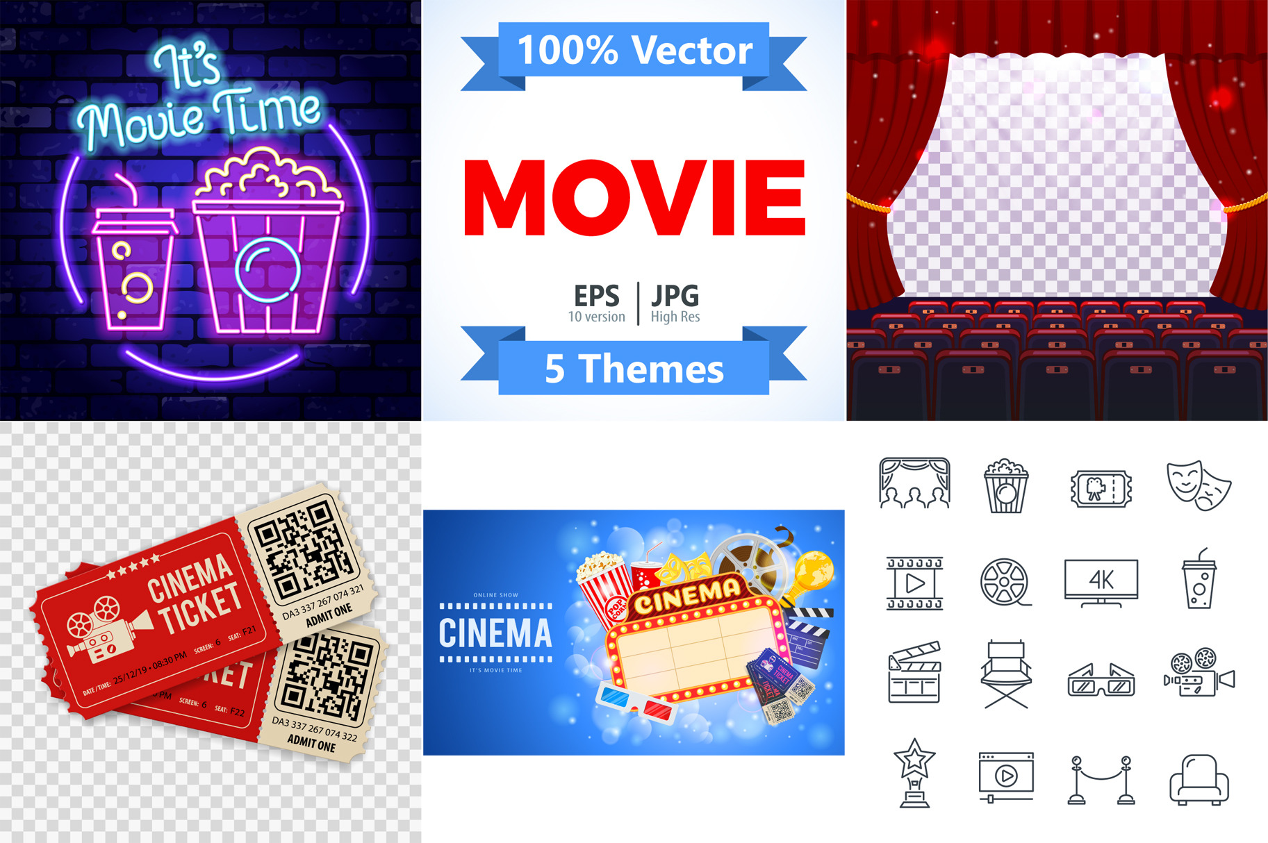 Cinema and Movie Themes, a Decorative Illustration by TAlex