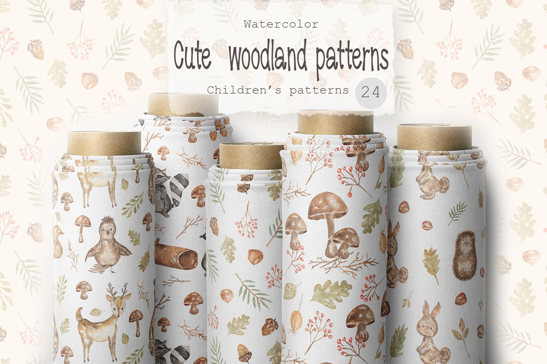 Cute woodland patterns, a Pattern Graphic by MayaNavits