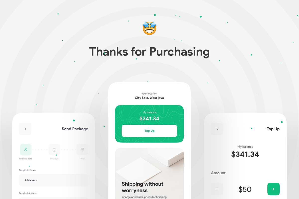 Shiphub - Shipping Apps UI Kit, an App Template by Vektora Studio