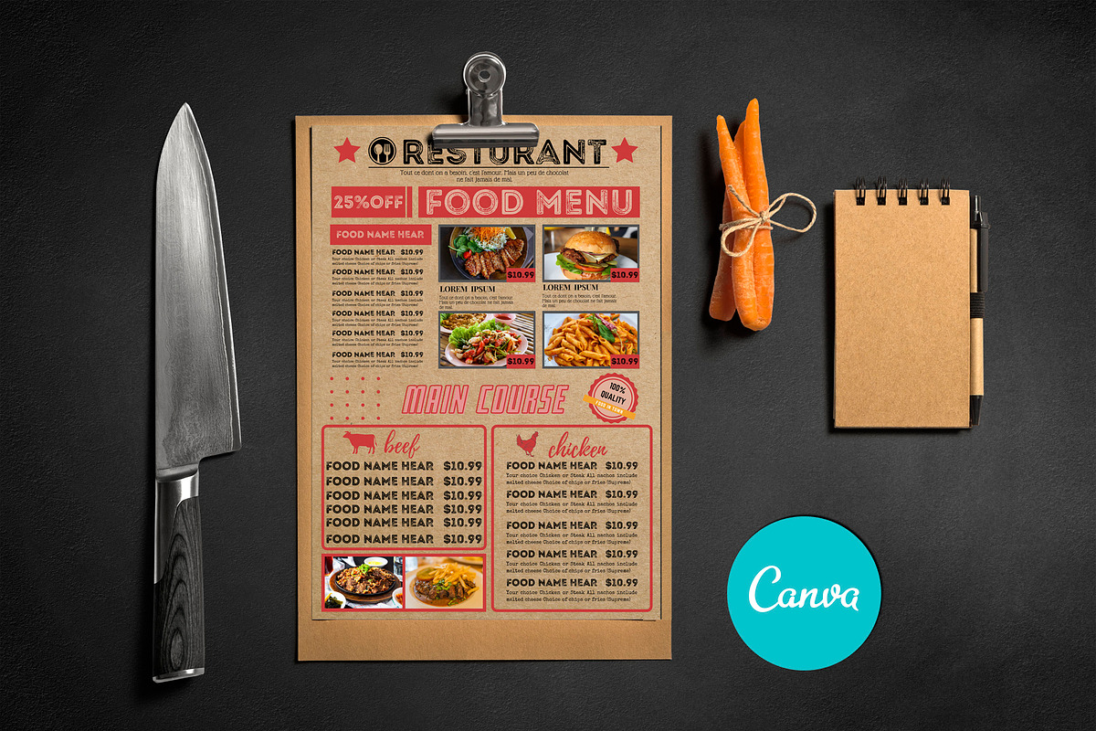 Canva FOOD MENU Template