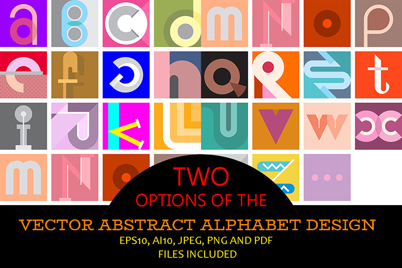 2 Options - Abstract Alphabet Design, a Decorative Illustration by ...