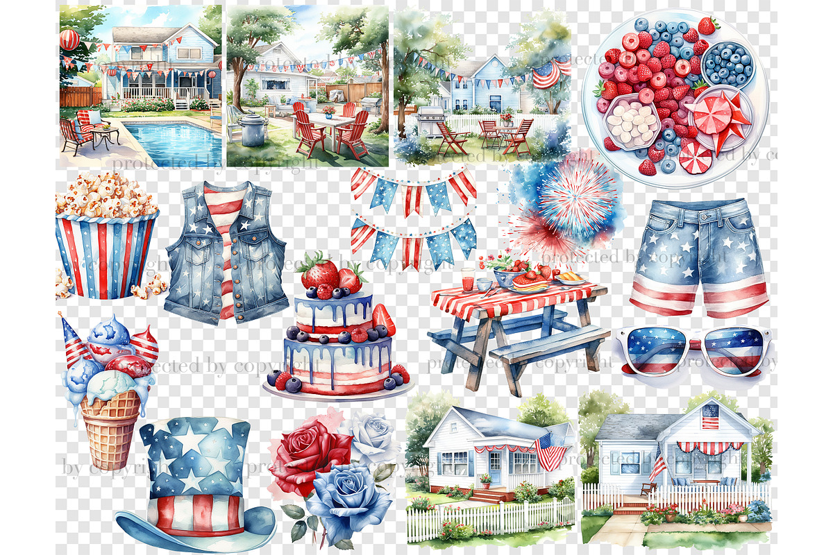 Patriotic Clipart Bundle | 4Th Of July