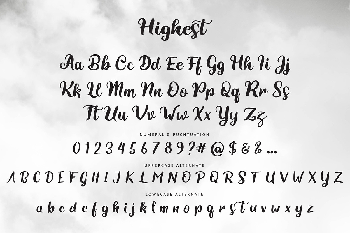 Highest Script Style, a Script Font by LetterJos