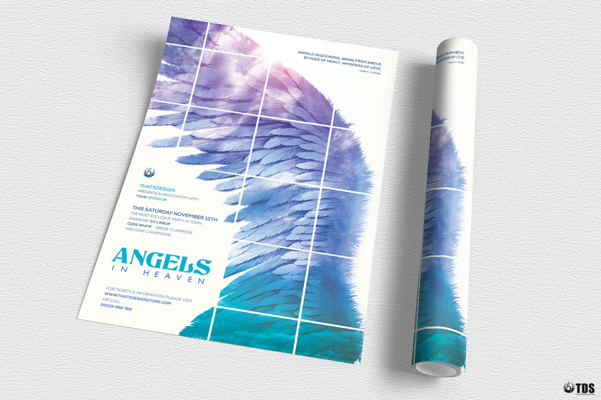 Angels in Heaven Flyer Template, a Flyer Template by ThatsDesign Art