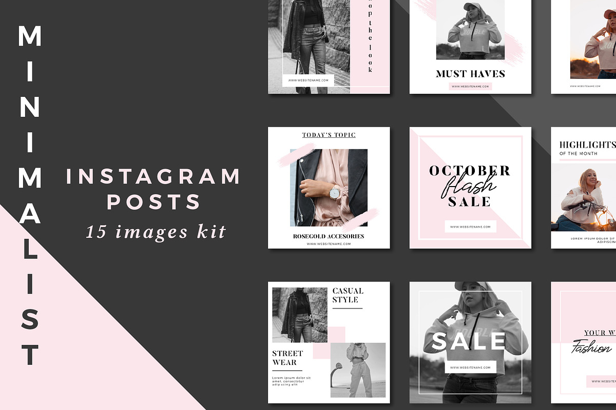 Minimalist Instagram Posts, a Social Media Template by GraphicsCrush