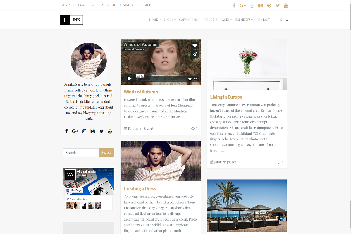 Ink - Minimalist Blog WordPress Theme