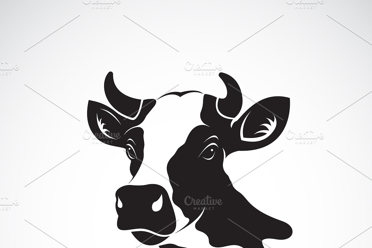 Vector of cow head design. Animal., an Outline Icon by yod67
