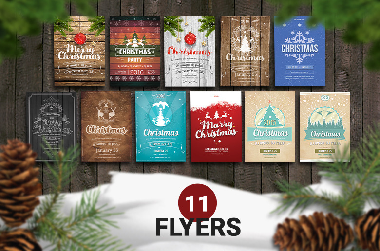 11. Christmas Retro Flyer Template, a Flyer Template by shaman