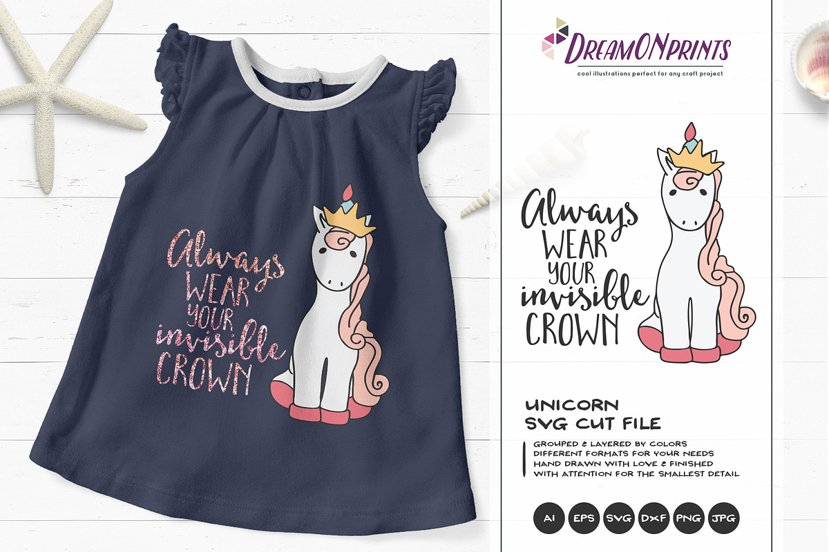 Unicorn SVG - Crown SVG Princess, an Illustration by DreamONprints ...