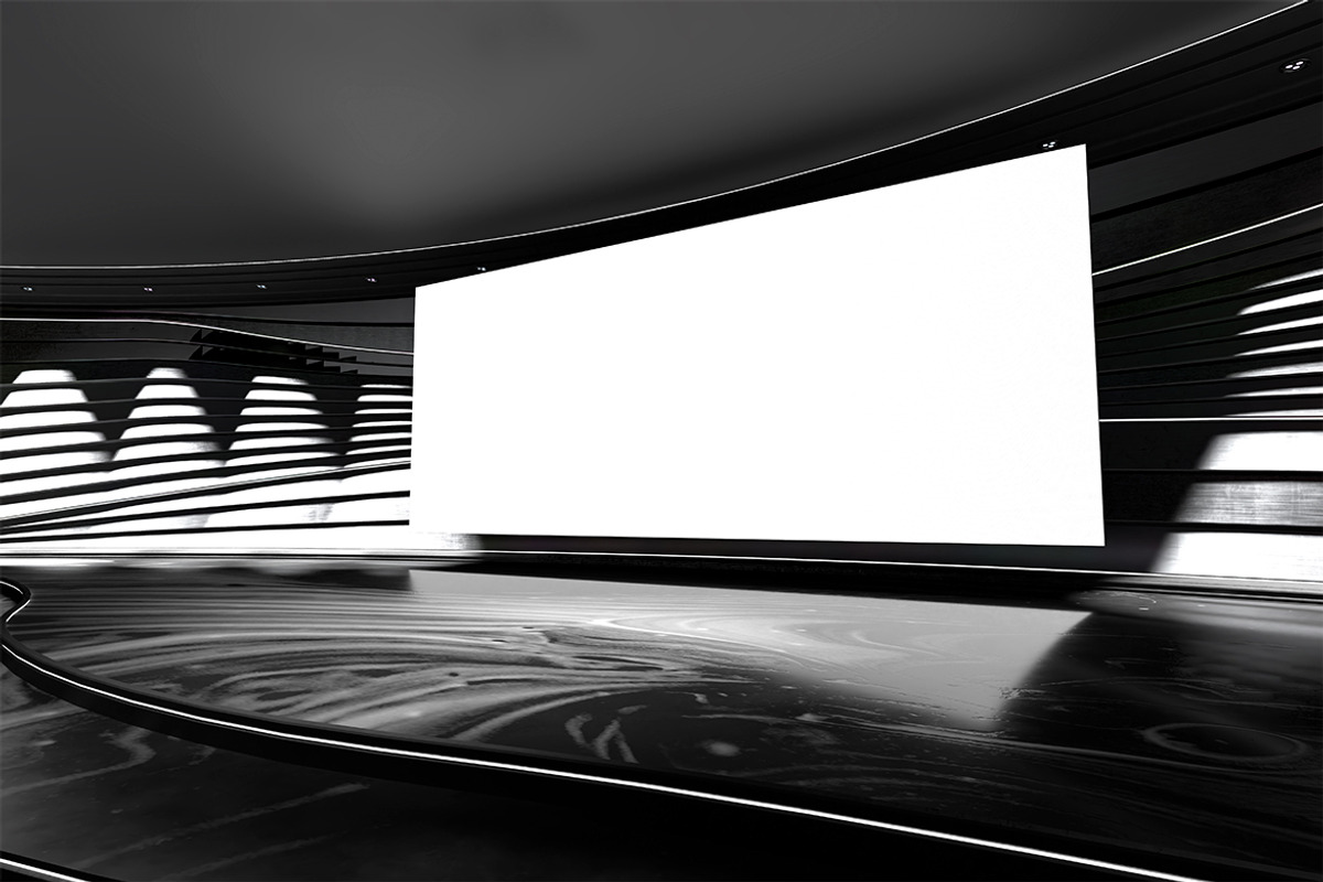 Big Screen Mock Up in Auditorium, a Mockup by Daniel Megias | Creative ...