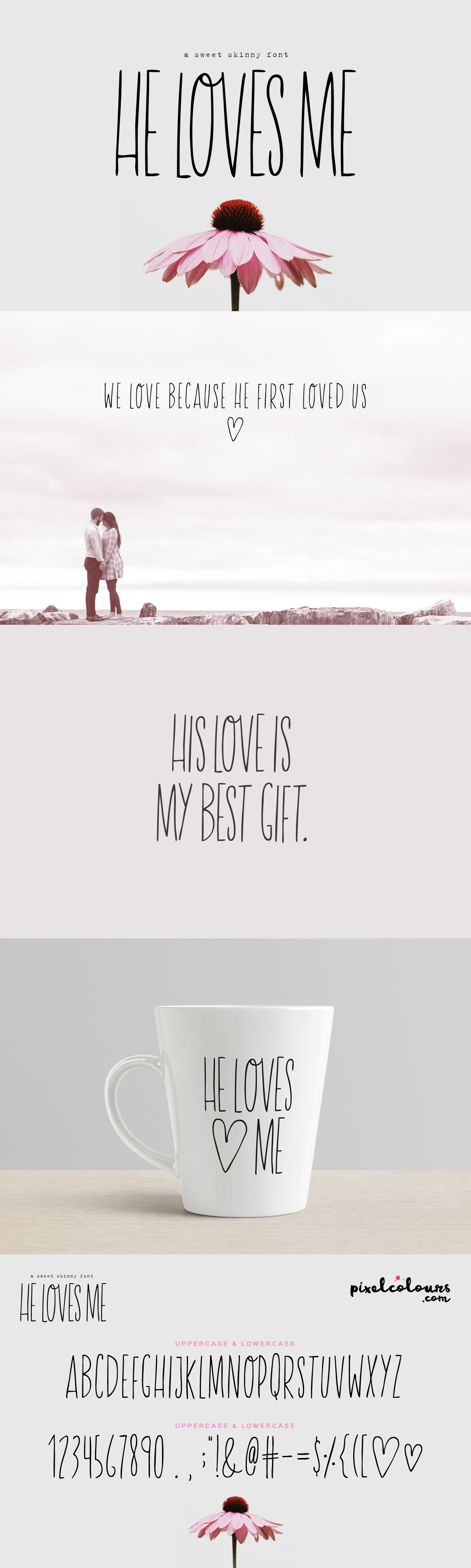 He Loves Me Skinny Font