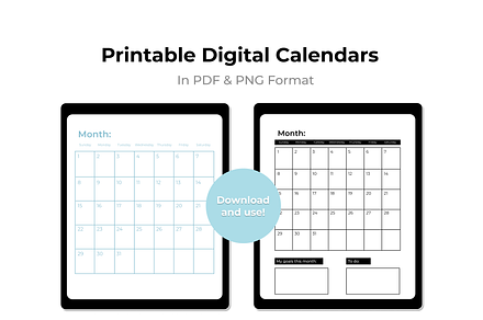 Printable Digital Download Calendar | Creative Market