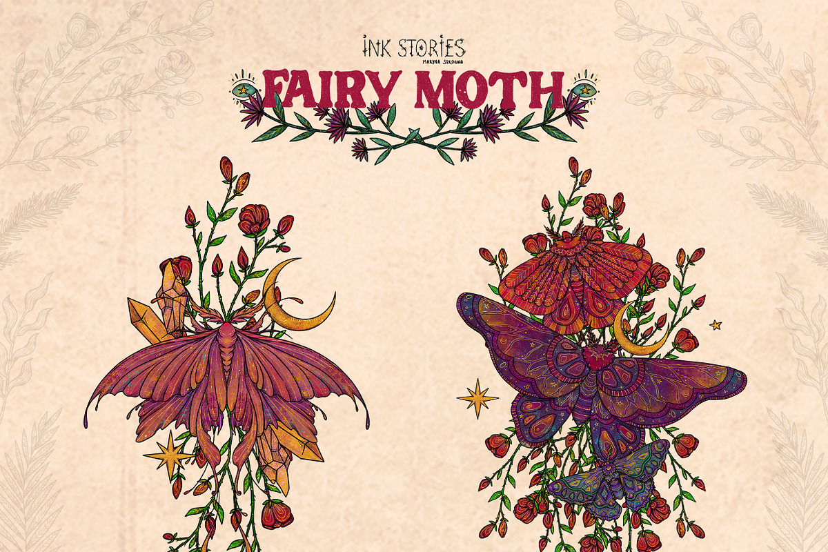 Fairy Moth, an Animal Illustration by Ink Stories