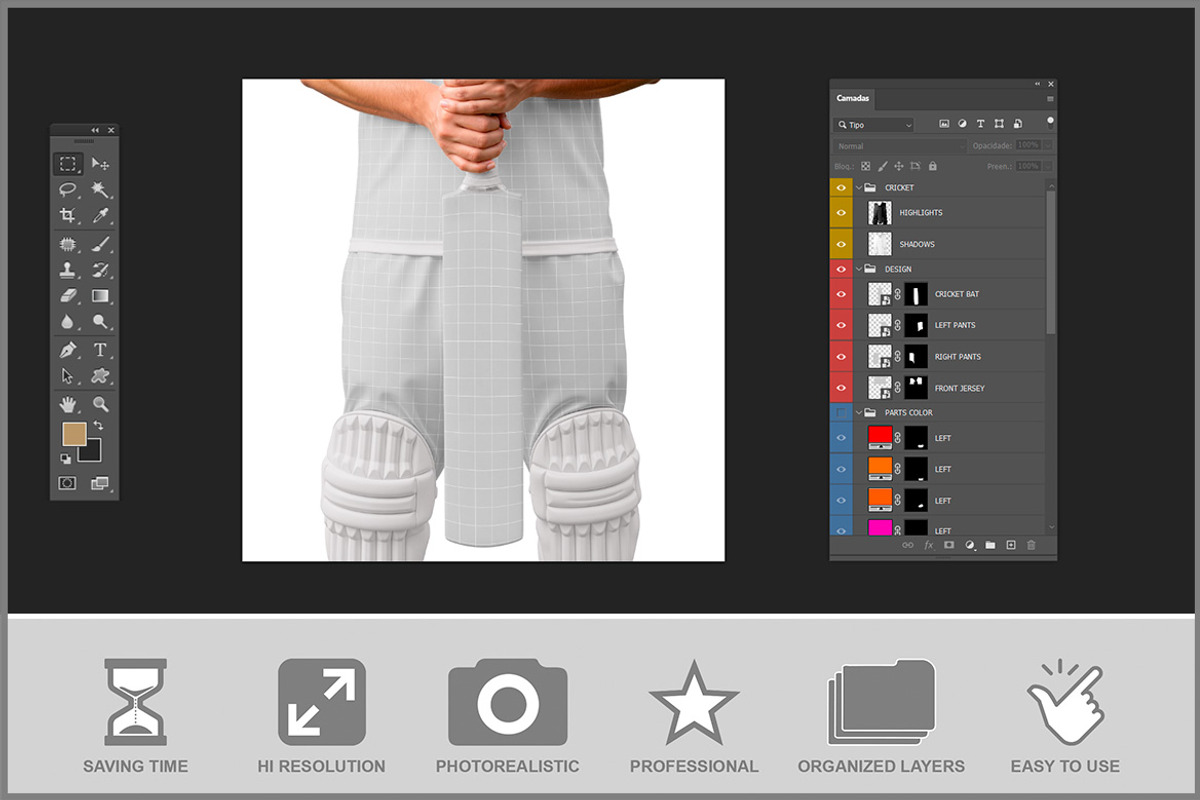 Cricket Player Bat PSD, a Product Mockup by Bruno's Shop