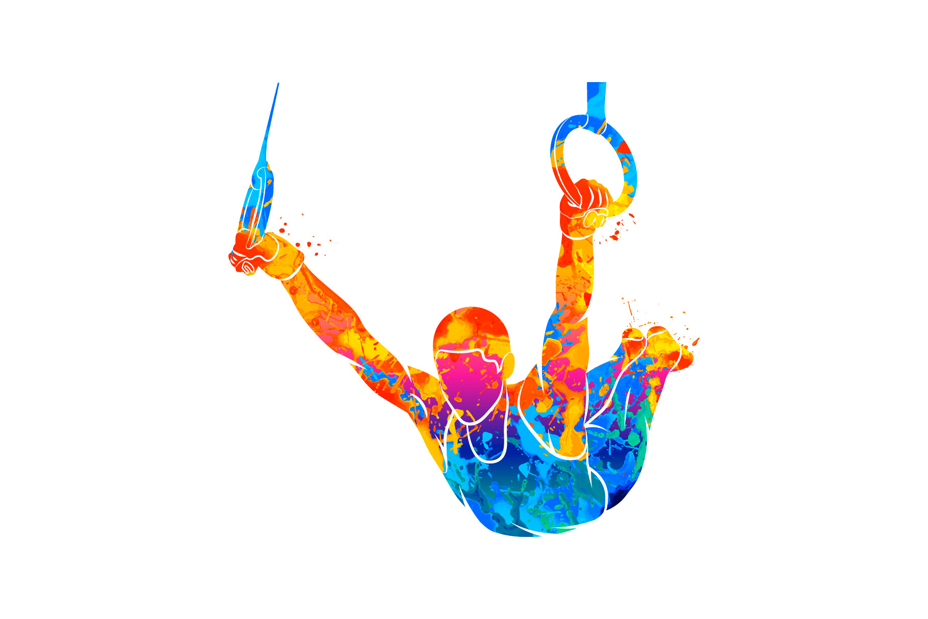 Abstract gymnast on rings, a Sport Illustration by 3D Tai