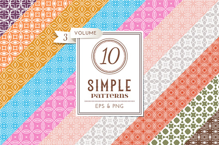Set of 10 simple patterns Vol. 2, a Pattern Graphic by Dreaming_Lucy
