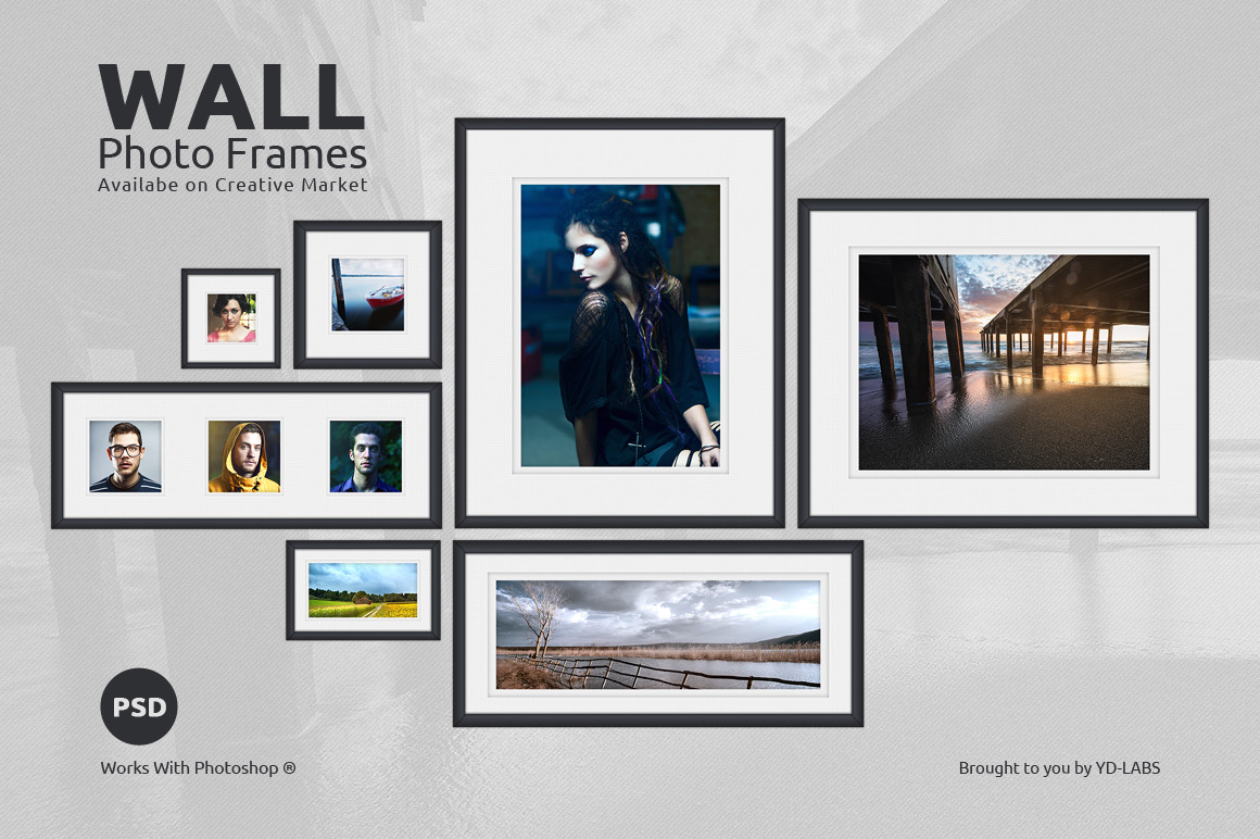 Wall Frame Set Updated, a Print Template by ydlabs | Creative Market