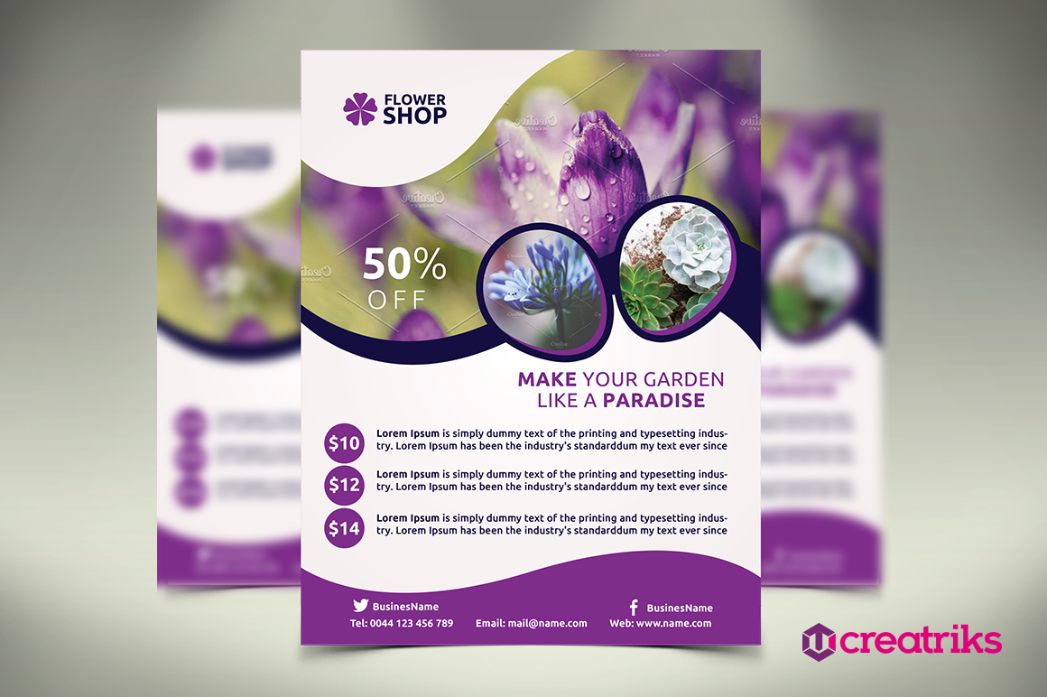 Flower Shop Flyer, a Flyer Template by Creatricks