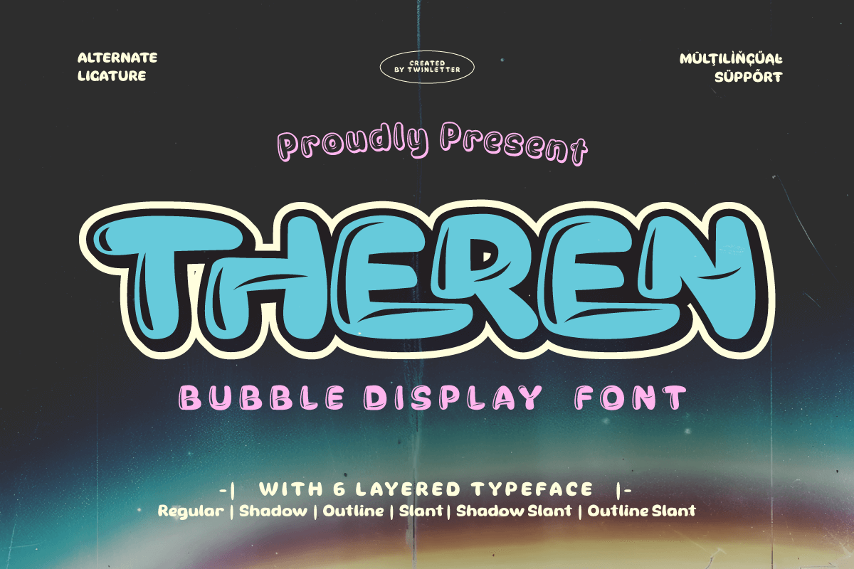 Theren - Bubble Display Font, a Sans Serif Font by twinstd | Creative ...