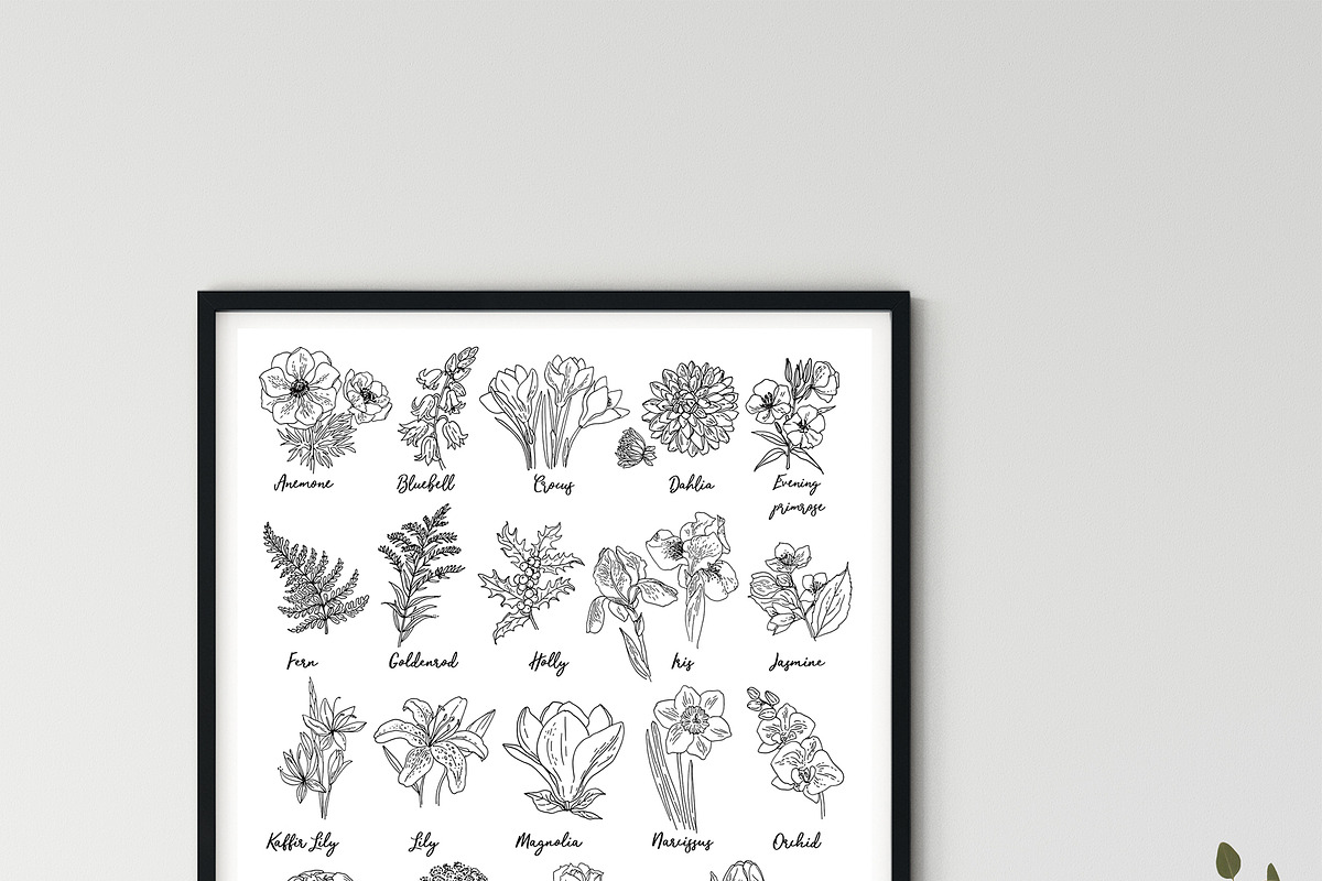 Alphabet poster flowers, an Illustration by irina.vaneeva