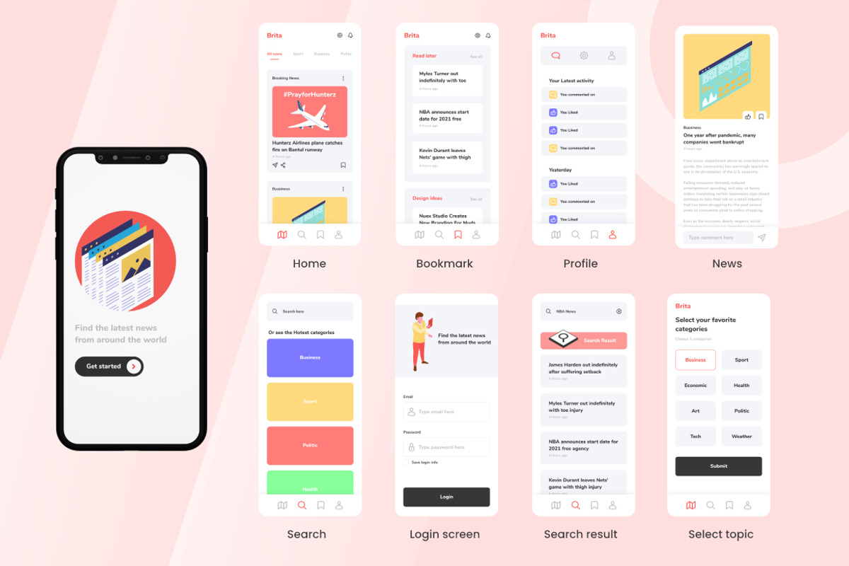 Brita News Mobile UI