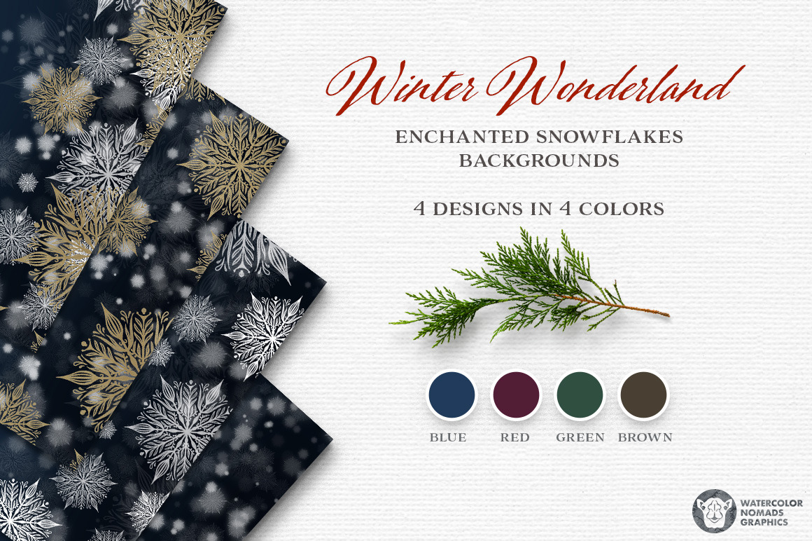 Snowflake Night Sky Backgrounds, an Object Graphic by Watercolor Nomads
