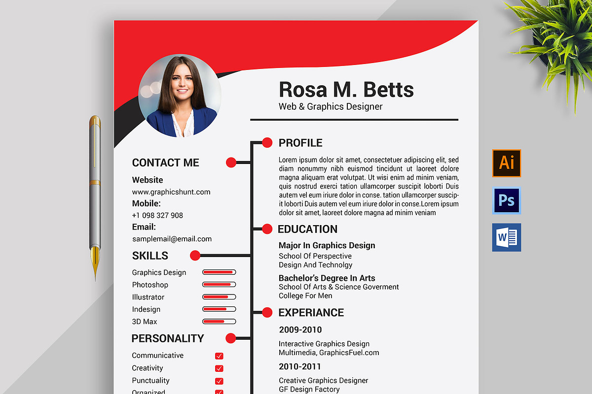 Minimal Resume/CV Template, a Resume Template by designvillage