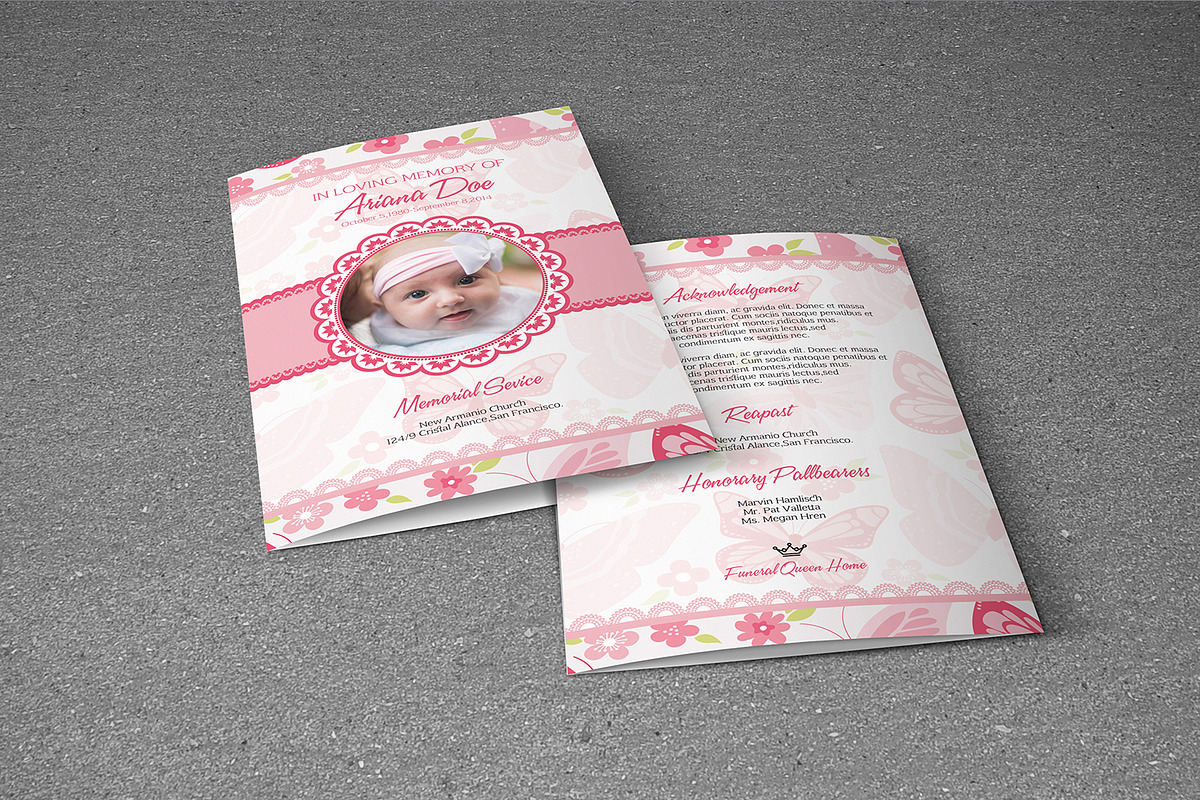 Child Funeral Program Template-V403, a Brochure Template by Template Shop