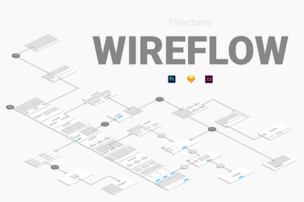 Flowy, a Wireframe Template by Web Donut
