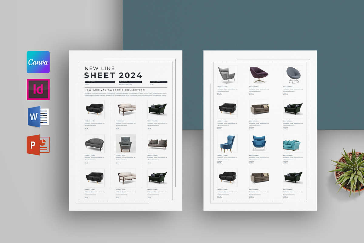 Line Sheet Bundle | Word & Indesign, a Stationery Template by obayes