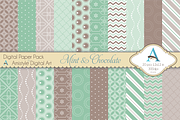 Mint & Chocolate Digital Paper Set, a Pattern Graphic by Amistyle ...