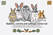 Rabbits vector set | Animal Illustrations ~ Creative Market