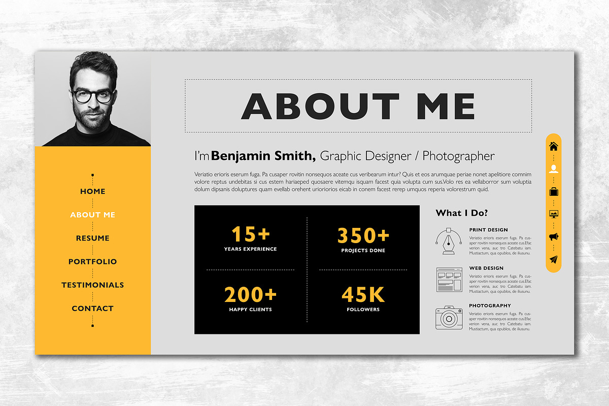 Interactive PDF Resume Layout, a Resume Template by Grkic Creative