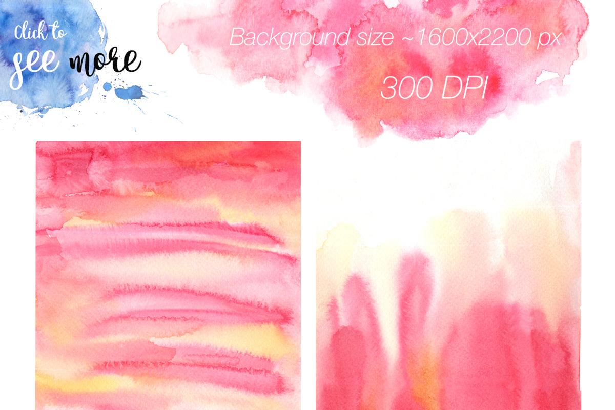 Pink Flow Watercolor, a Decorative Illustration by Planolla