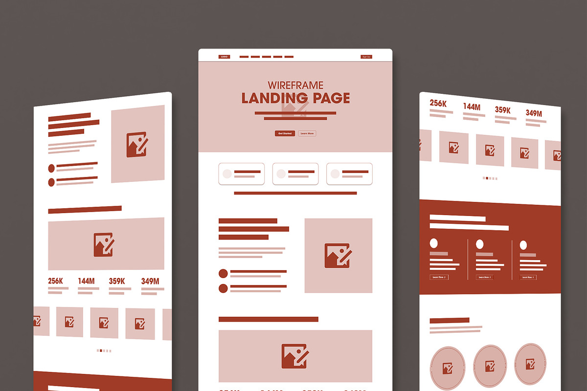 Modern Wireframe Landing Page Layout