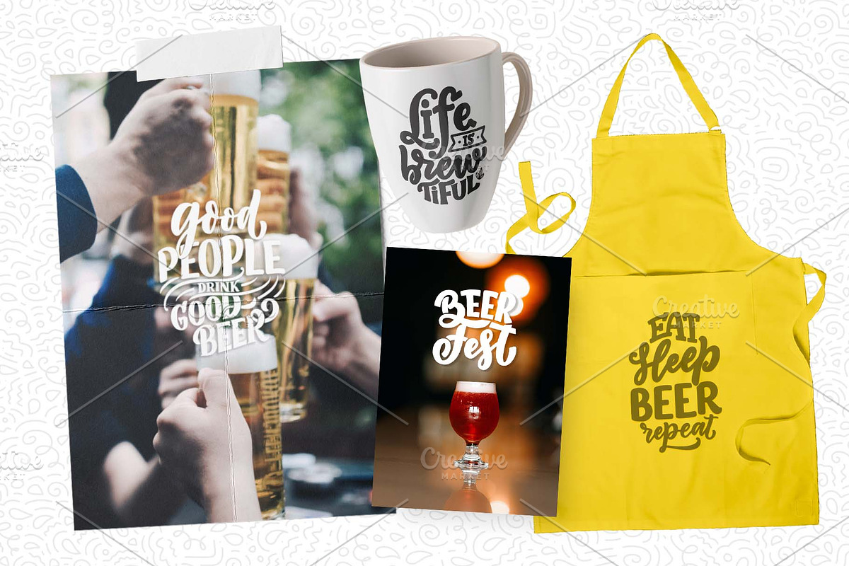 Beer Fest Lettering Quotes, a Decorative Illustration by Artlana