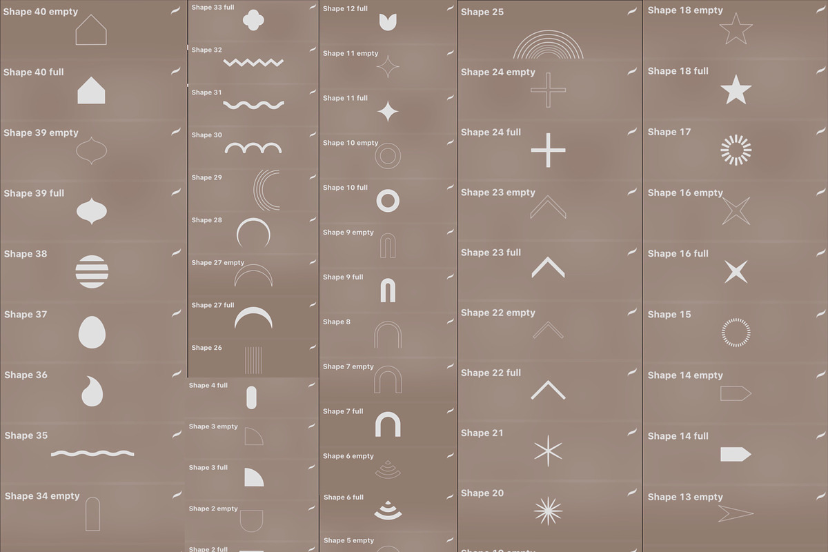 Procreate - Basic shapes and forms, a Brush Add-On by PDknyStudio