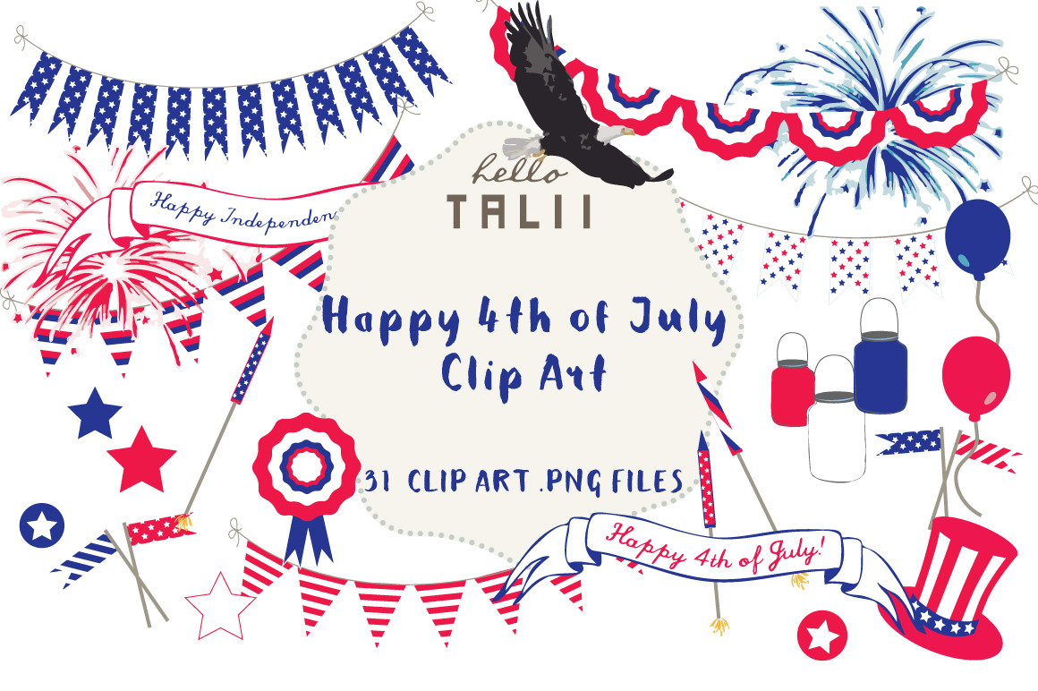 Happy 4th of July Clip Art, an Illustration by Hello Talii