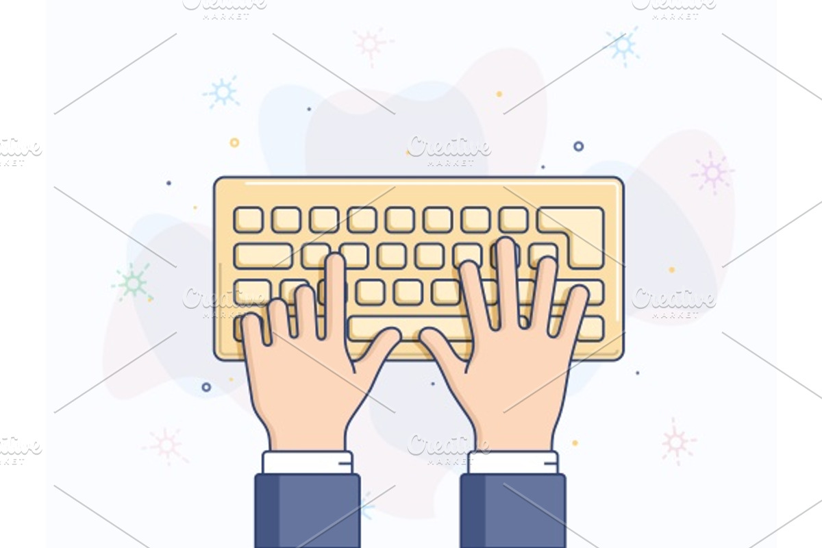 Computer keyboard vector illustration, a Person Illustration by cgtailor