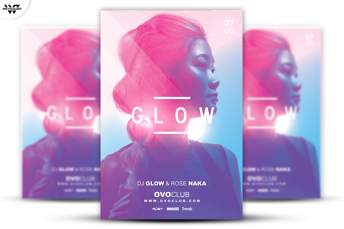 GLOW Flyer Template, a Flyer Template by WG DESIGN