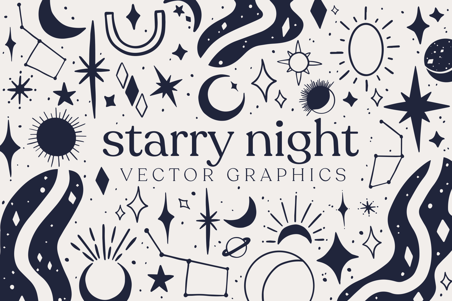 Starry Night Vector Graphics, an Object Graphic by Sydney Paige